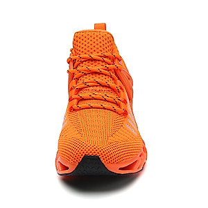 TSIODFO Sneakers for Men Sport Running Shoes Athletic Tennis Walking Shoes Jogging Fashion Sneaker Mesh Breathable Orange Size 8.5
