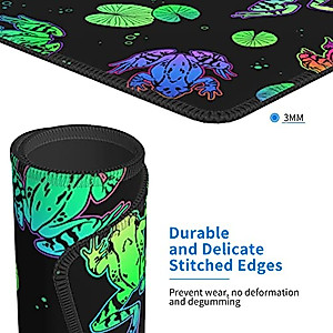 Water Lily Leaves and Frogs Mouse Pad with Stitched Edges Laptops Keyboard Mouse Mat Desk Pad Gaming Mouse Pad