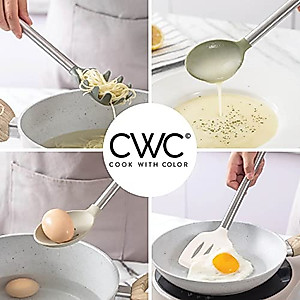 COOK WITH COLOR Silicone Cooking Utensils, Kitchen Utensil Set, Easy to Clean Silicone Kitchen Utensils, Cooking Utensils for Nonstick Cookware, Kitchen Gadgets Set, 5 Pieces, Green