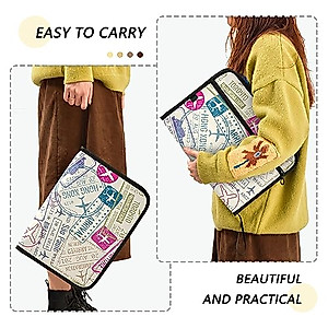 susiyo Expanding File Folder Travel Passport Visa Stamps Expanding Organizer File Folder with 13 Pocket for A4 Letter Size