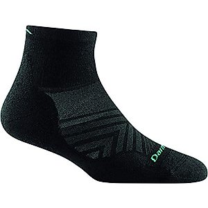 Darn Tough Women's Run Quarter Ultra-Lightweight with Cushion Running Sock (Style 1048) - Black, Large