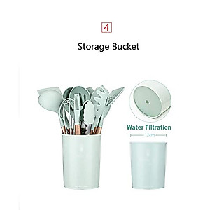 Silicone Kitchenware Cooking Utensils Set Heat Resistant Kitchen Non-Stick Cooking Utensils Baking Tools with Storage Box Tools (10PCSA)