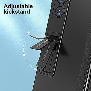 GOHHME for Samsung Galaxy Z Fold 5 Case with Magnetic Hinge Protection S Pen Holder Built-in Screen Protector Adjustable Stand, Camera Protection & Luxury Shockproof Thin Hard PC Cover (Black)