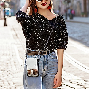 Hairy Scottish Highlanders Cows Small Crossbody Cell Phone Bag for Women, Mini Shoulder Handbag Wallet Card Hold Purse