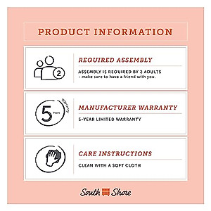 South Shore Versa Nightstand with 2 Drawers and Charging Station, Weathered Oak , 16.38 in x 23 in x 27.75 in