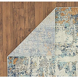 LUXE WEAVERS Abstract Blue Multi Colored 8 x 10 Modern Area Rug