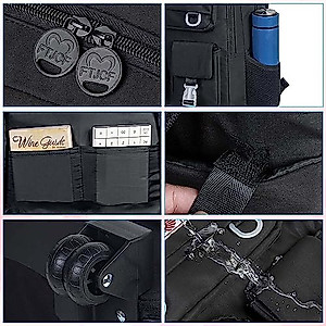 CCJPX Rolling Backpack for Girls Women, 21 inch Roller Wheels School Bookbag, Wheeled Suitcase Backpacks with Lunch Bag for Teen - Black