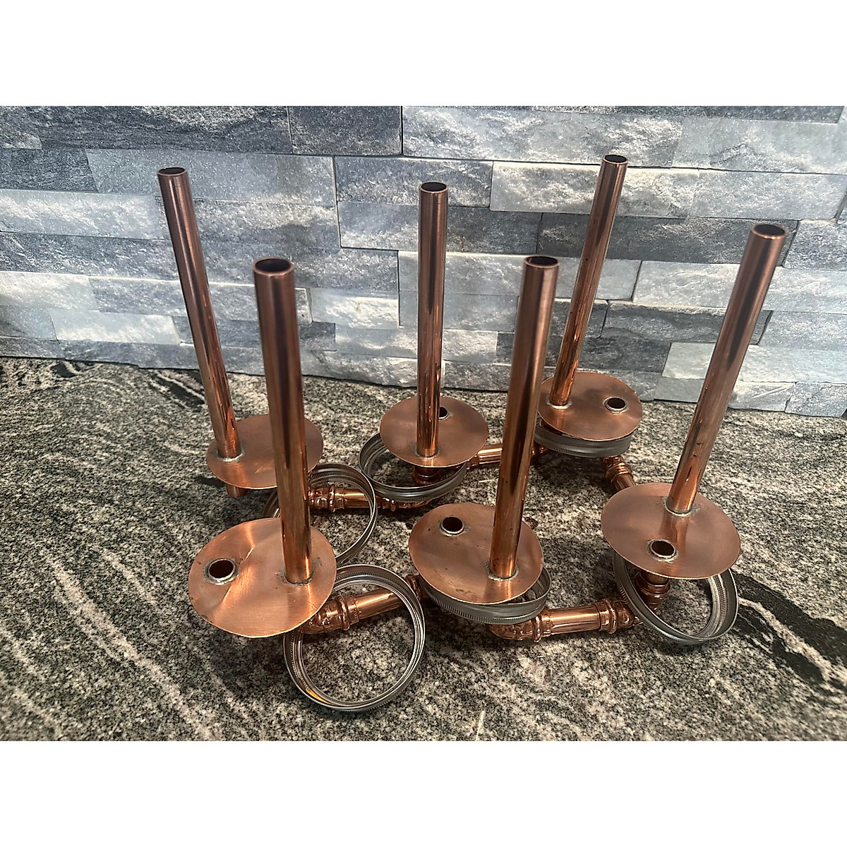 1/2”Tandem Mason Jar Thumpers Wide Mouth Jars 6 Way Distillation Moonshine #A27