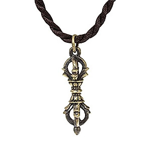 Artschatz Small - Dorje Vajra Brass Color - Symbol of Vajrayana- Pendant Necklace