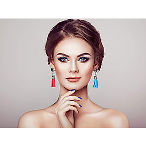 Paxcoo 120Pcs Keychain Tassels Acrylic Keychain Blanks Keychain Rings Bulk for DIY Keychain Key Rings Craft Supplies