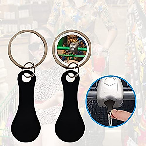 2 Pcs Portable Aluminum Alloy Shopping Trolley Tokens Key Ring, Trolley Unlock Release Key for Meters Change or Grocery Shopping Cart（Black）, (csljmy20220613-0004)
