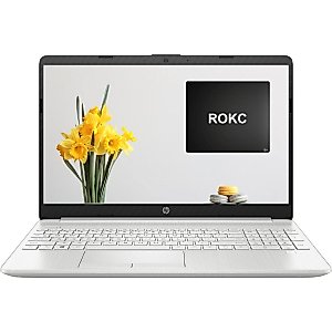 HP 2022 15 Laptop 11th Gen i3-1115G4 8GB RAM 256GB SSD, 15.6 Micro-Edge FHD Display, Webcam, HDMI, Wi-Fi, Fingerprint Reader, Premium Light Thin Design, Win 10 S-Free Windows 11 Update| ROKC Bundle