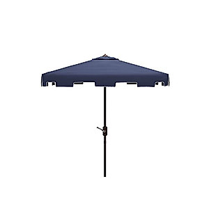 Safavieh PAT8400A Outdoor Zimmerman Navy and White 7'6" Square Market UV Protected Umbrella