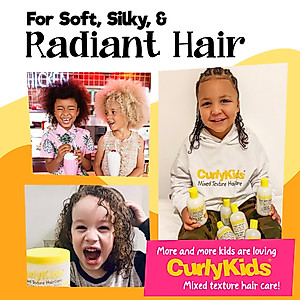 CurlyKids Super Detangle Kids Shampoo & Conditioner Set, Frizz-Free Care for Curly, Kinky, Wavy, and Frizzy Hair - Sulfate & Paraben-Free Hair Care