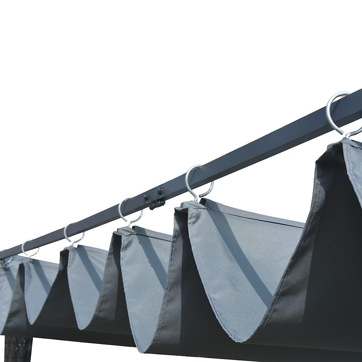 Gazebo with Roof Poly Rattan,Hardtop Gazebo,Backyard Gazebo,Patio Gazebo,Garden Gazebo,Deck Gazebo,for Barbeque, Patio, Deck,Garden Party,Markets,118.1"x118.1"x78.7" Gray and Anthracite