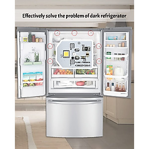 EMIHO WR55X11132 Refrigerator Light Bulb Fit for GE Refrigerator, LED Light Replace WR55X25754 WR55X30602 PS4704284 AP6261806 AP5646375, No Cover Only LED PCB Board