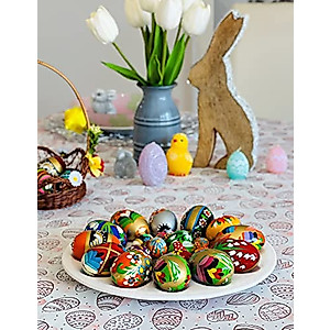 Importer AM Polish Easter Handpainted Wooden Eggs (Pisanki), Set of 6 Medium Eggs