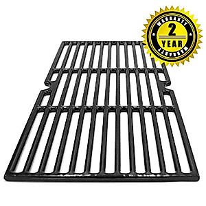 Hongso 19 1/16 x 28 Inch Porcelain Coated Cast Iron Grill Grates Grids Replacement Parts for Brinkmann 810-1750-S, 810-1751-S, 810-3752-F, 810-6570-F, 810-3551-0, Gas Grill Models, Set of 3 (PCB006)
