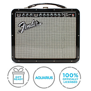 AQUARIUS Fender Amp Large Fun Box - Sturdy Tin Storage Box with Plastic Handle & Embossed Front Cover - Officially Licensed Fender Merchandise & Collectible Gift