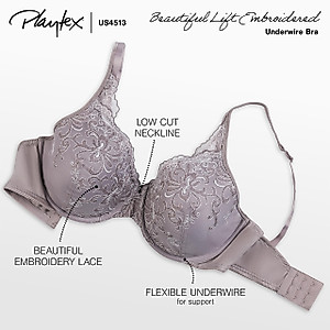 Playtex womens Love My Curves Feel Gorgeous Underwire Full Coverage Us4513 bras, Mother of Pearl/Warm Steel Combo, 42B US
