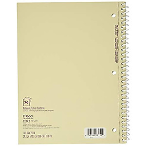 Mead Spiral Notebooks, 1 Subject, College Ruled Paper, 70 Sheets, 10-1/2" x 7-1/2", Shape It Up, Design May Vary, 3 Pack (38191)