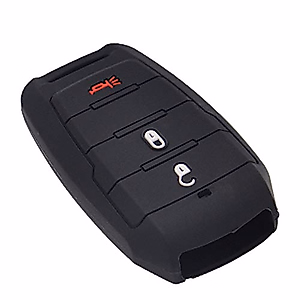 WEIBISS 2 Pack 3 Buttons Protective Rubber Smart Key Fob Shell Remote Cover Case Protector Wallet Keyless Jacket for 2019 2020 RAM 1500 OHT-4882056, Black Red