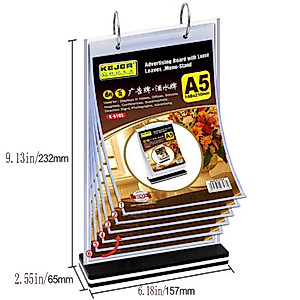 A5 Acrylic Plastic Folder with T-Shaped Stand - Indoor/Outdoor Suction Cup Holder -- For Documents, Photos, Menus & Marketing Racks