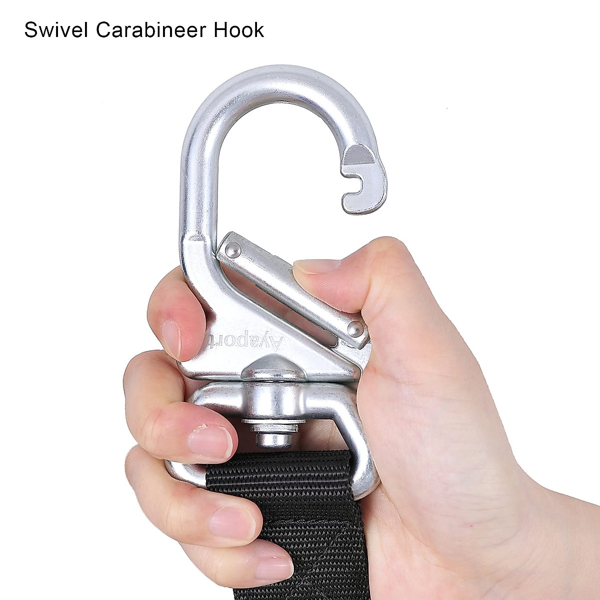 Ayaport Motorcycle Tie Down Straps 1.5” x 8’ (with Swivel Carabiner Hooks) Cam Buckle Tie Downs, Handlebar Strap for Dirt Bike, Motor Bike, Kayak, Car, Truck, Boat, Cargo, Black (1.5" x8'-4pcs)