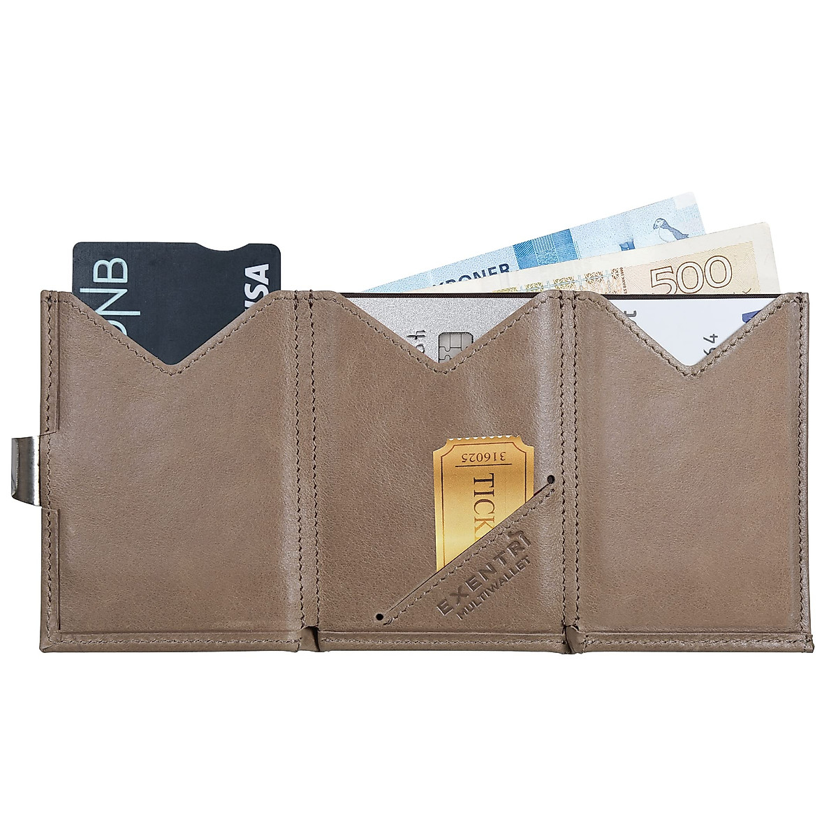 EXENTRI Multiwallet with RFID protection with credit card holder with snap enclosure