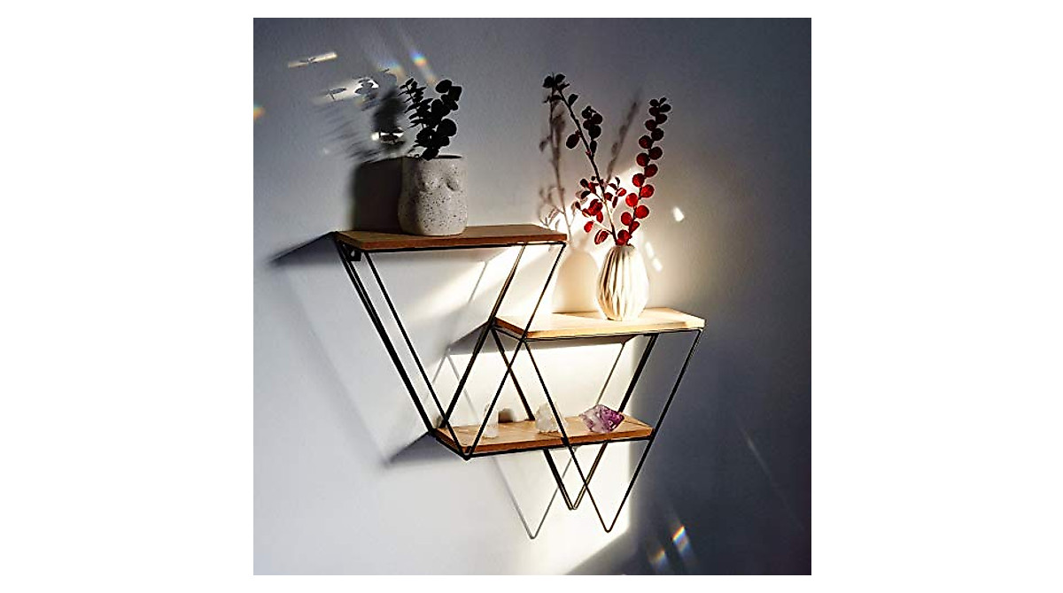 Truu Design Black Triangle Floating Shelf - Modern Wall Accent