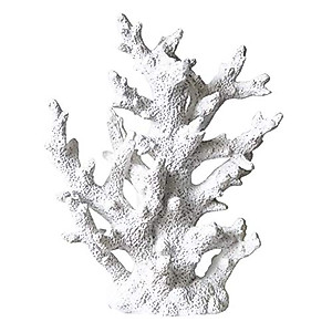 Artificial Coral Ornament Underwater Sea Plants Decorations Craft Resin Aquarium Plants Coral Fish Tank Decorations - White