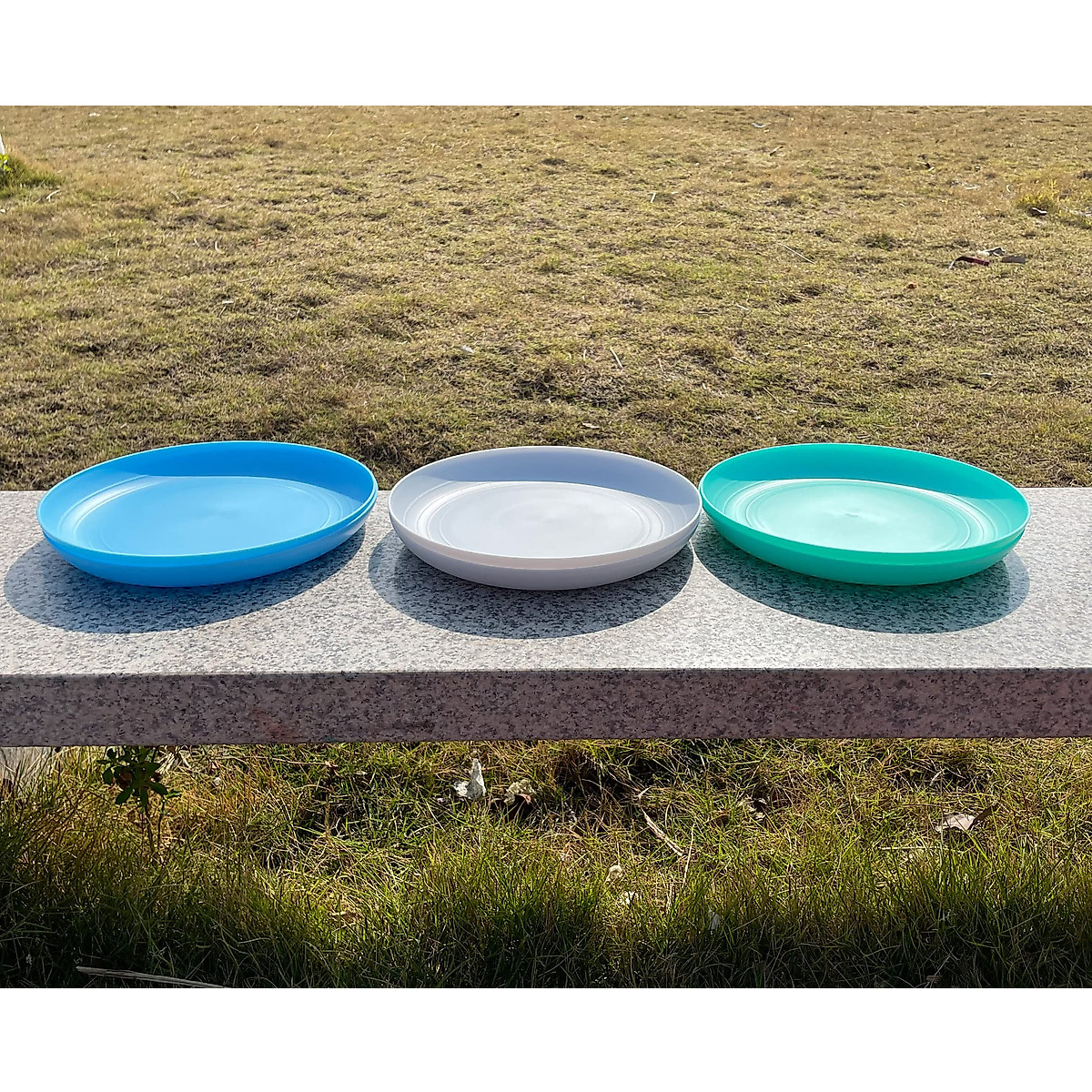 YUYUHUA Unbreakable Plastic Plates Reusable – Everyday Deep Dinner Plates 10 inch set of 6 – BPA Free Dishwasher Microwave Safe Hard Plates for Kitchen, Party, Camping, Outdoor