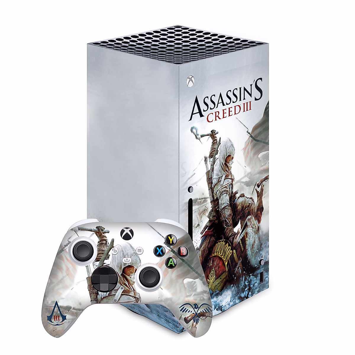 Head Case Designs Officially Licensed Assassin's Creed Game Cover III Graphics Matte Vinyl Sticker Gaming Skin Decal Cover Compatible with Xbox Series X Console and Controller Bundle