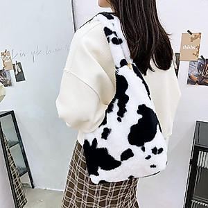Aktudy Lar ity P Shoulr Bag, Cow Pattern Hobo Bag, Women Girl nter P Tote s