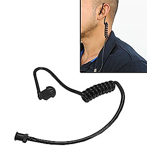 MaximalPower Twist On Replacement Black Coiled Acoustic Tube for Two-Way Radio Surveillance and Listen Only Earpiece (1 Pack)