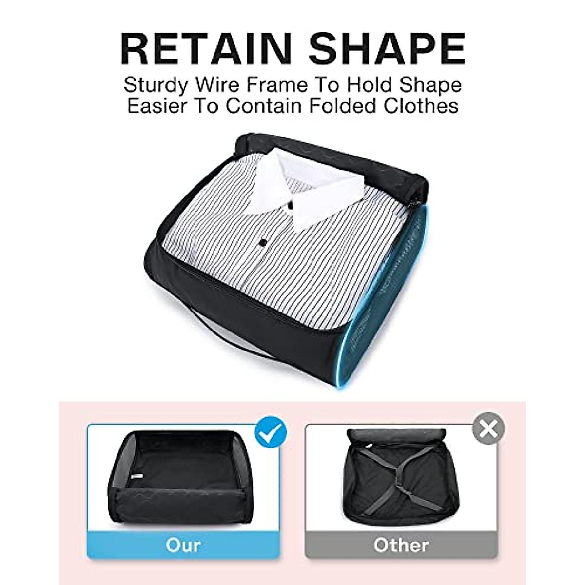 Hanging Packing Cubes for Travel, BAGSMART 6 Set Travel Organizer Cubes for Travel Accessories, Portable Suitcase Organizer Bags Set, Lightweight Stow and Go Travel Luggage Packing Organizer