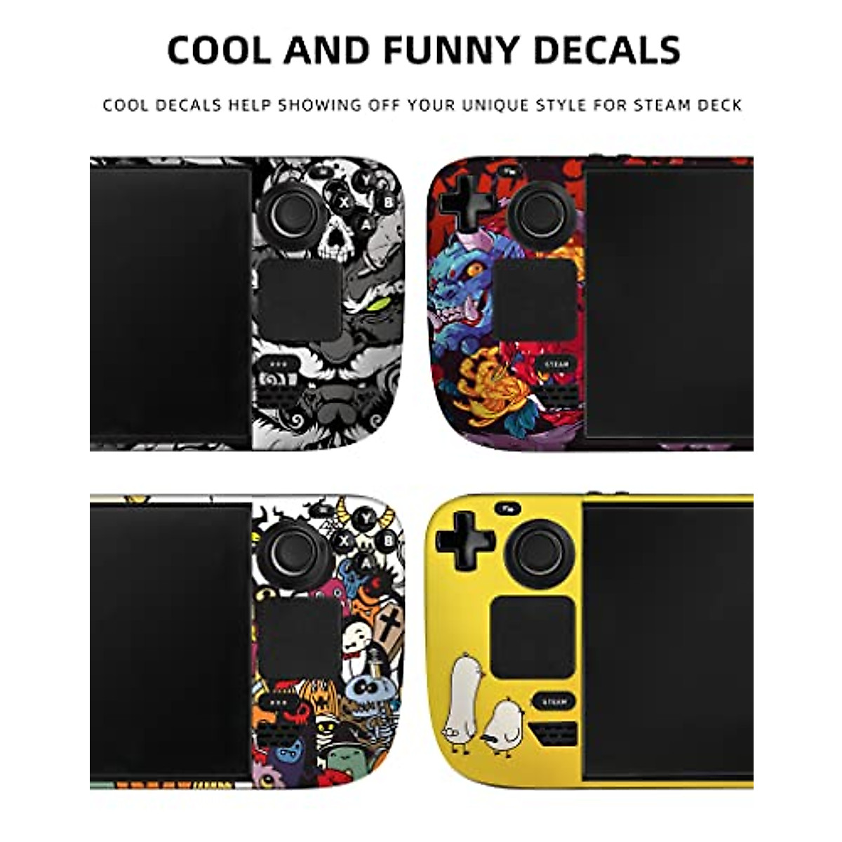 Cicilemo Protective Skin Decal for Steam Deck, Anti-slip Scratch-resistant Skins Stickers Set Compatible with Steam Deck Handheld Gaming PC(Brighting Red)