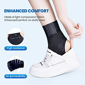 Galvaran Ankle Brace, Adjustable Breathable Compression Ankle Support，for Men and Women with Sprained Ankles, Ankle Wrap Stabilizing Ligaments, Plantar Fasciitis Relief