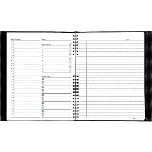 NotePro Undated Daily Planner, Black, 200 Pages,10 3/4 x 8-1/2 Inches