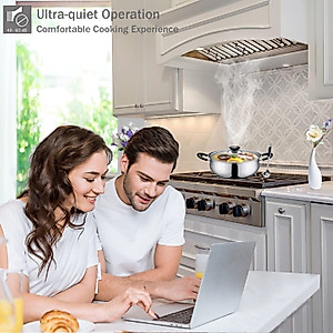 MCBON Range Hood Insert 30 Inch, 900 CFM Insert Range Hood, Touch Control Range Hood Insert, Remote & Gesture Sensing Vent Hood Insert, 4-Speed Hood Range Insert, Stainless Steel Range Hood, AE88-30