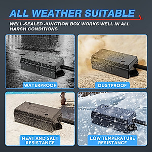 MICTUNING Heavy Duty 7 Way Plug Inline Trailer Cord with 7 Gang Junction Box 16 Feet, Weatherproof