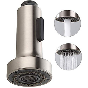HOMELODY Pull Down Faucet Replacement Head, 2 Functions Kitchen Faucet Sprayer Head, G 1/2 Pull Out Spray Head for Kitchen Faucet, Brushed Nickel Kitchen Sink Faucet Head