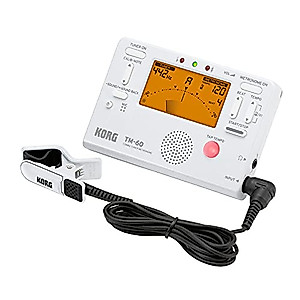 Korg TM60C Combo Tuner Metronome With Contact Microphone, White