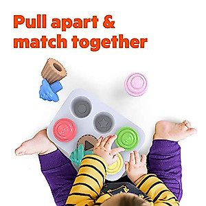 Bright Starts Sweet Cupcakes Shape Sorter Toy for Infants​ 3 Months and up, Multicolor