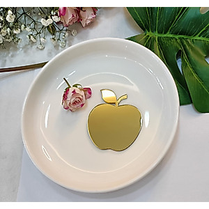 20PCS of Acrylic Place Cards,Wedding Place Cards,Apple Place Names Blanks for Wedding Decor Dinner Party Seating (Gold Mirror)