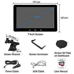 URVOLAX Wireless Portable Car Stereo Carplay Audio Receiver Compatible with Apple Android Auto System,7" HD Touch Screen Car Play with Bluetooth WiFi GPS Navigation FM Radio MirrorLink Voice Control