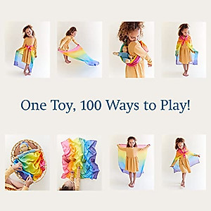 Sarah's Silks Enchanted Playsilk | 100% Silk Sensory Toys for Toddlers | Square Scarves, Montessori and Waldorf Toys for Pretend Play - Rainbow