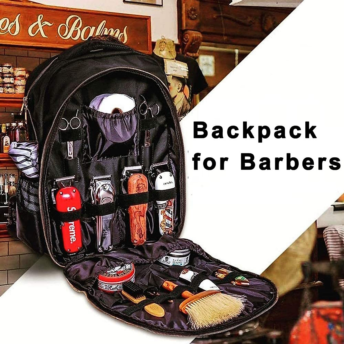 Large Bag Backpack for Barbers Clipper and Supplies Man Bookbag for Hairstylist