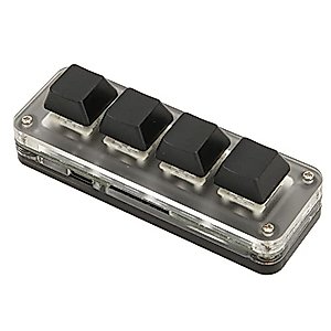 USB Mini 4 Button Keyboard, RGB Mechanical Gaming Keyboard, HID Programmable Keyboard for Laptop Desktop, PC, Surface Pro, Laptop