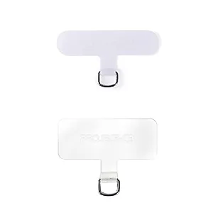 project-cb Phone Tether Tab 2 Pack,Universal Phone Lanyard Patch Without Adhesive,Phone Strap Replacement Part for Cell Phone (White&Clear)